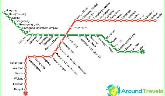 Metro Daegu: diagramme, description, photo. Plan du métro de Daegu