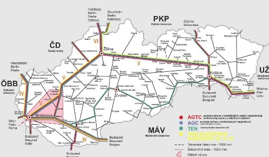 Železnice Slovenska - mapa, místo, fotografie